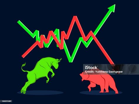 주식 시장 동향의 곰 기호 대 황소 대 곰 벡터 일러스트레이션 개념에 대한 스톡 벡터 아트 및 기타 이미지 개념 경제 곰 Istock