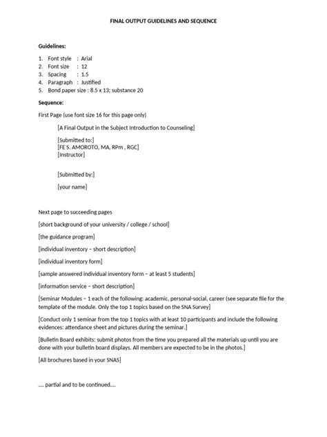 Final Output Guidelines And Sequence Pdf Final Output Guidelines And Sequence Pdf