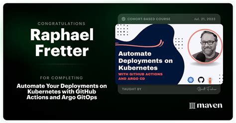Certificate Of Completion For Automate Your Deployments On Kubernetes With Github Actions And