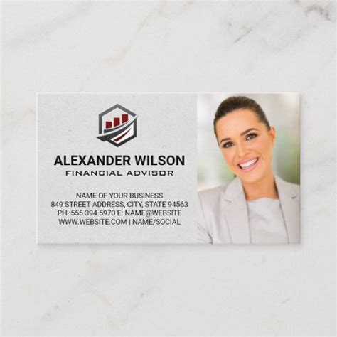 Bar Graph Logo Financial Advisor Business Card Zazzle