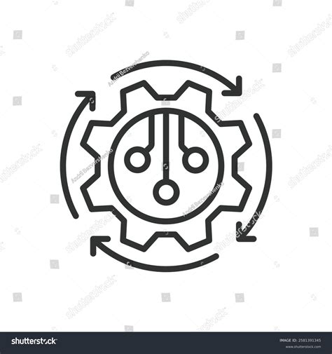 automation icon line design automation robotic stock vector royalty