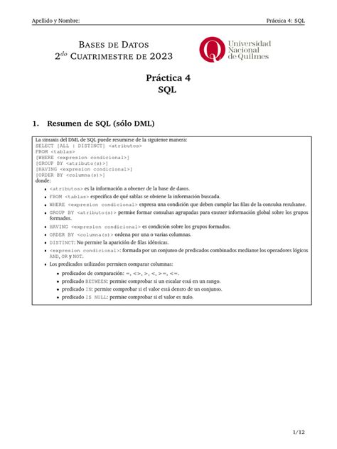 Practica Sql Descargar Gratis Pdf Sql Ciencias De La Información