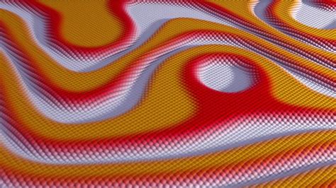 3d Animation Of Colorful Particles Moving Up And Down In A Wavy Motion