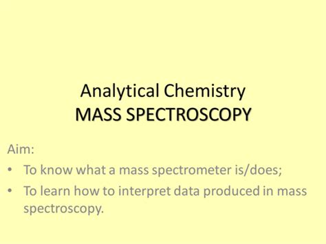 As Mass Spec Lesson Teaching Resources