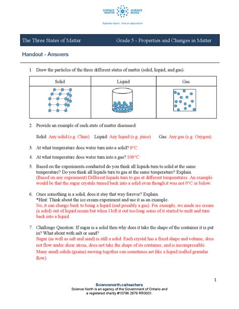 Solids Liquids And Gases Worksheet Answer Key At Indiana Brownless Blog
