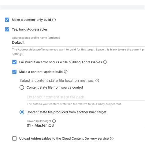 Content Update Builds Fail On Unity Cloud Build What Is The Right