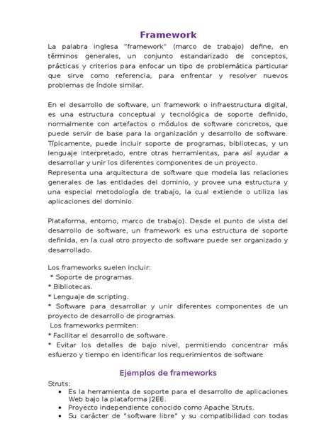 framework pdf marco de software desarrollo de software