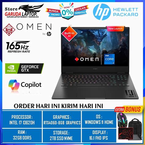 Jual Laptop Gaming Hp Omen Intel I H Gb Ddr Tb Ssd Rtx Gb Fhd Ips Hz