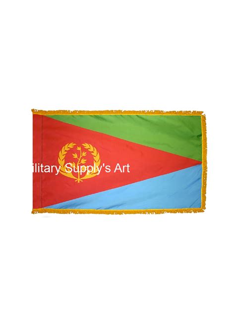 3x5 Ft Nylon Eritrea Flag Pole Hem And Fringe