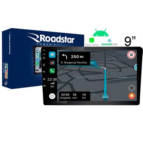 Central Multimídia Tela Vidro 9 Polegadas Android 12 Carplay Sem Fio 2din Bluetooth Gps Wi Fi