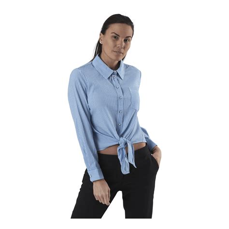 Lecey Ls Stripe Knot Dnm Shirt White Only