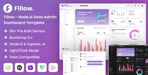 Fillow Node Js Saas Admin Dashboard Template By Dexignlabs ThemeForest