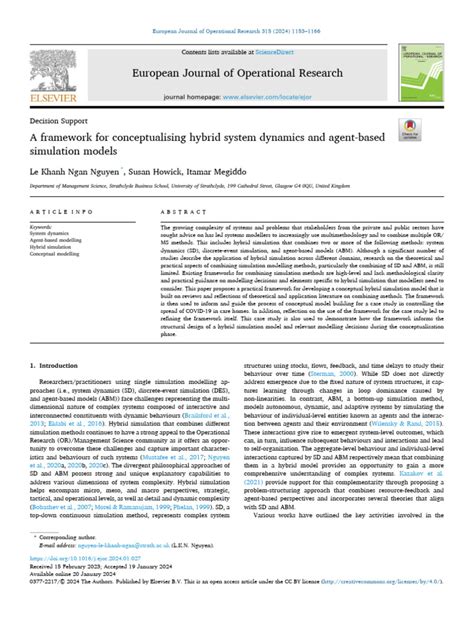 a framework for conceptualising hybrid system dynamics and agent based