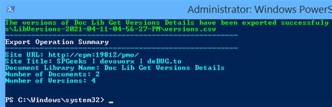 export sharepoint version history to excel using powershell