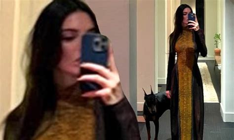 Kendall Jenner Wears Clinging Dress And Admires Her Reflection As She Snaps A Mirror Selfie At