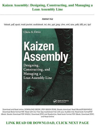 Ebook Kaizen Assembly Designing Constructing And Managing A Lean