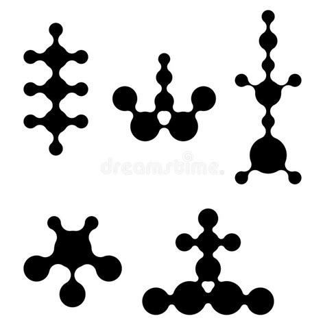 Vector Metaball Connect Dot Set Molecule Chain Circle Shapes