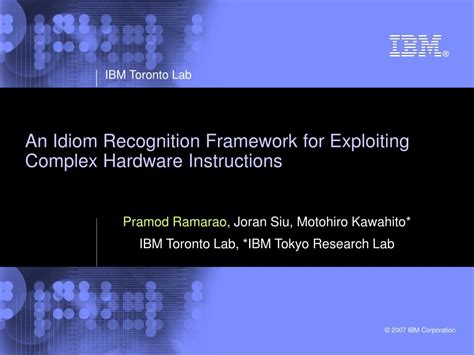 ppt an idiom recognition framework for exploiting complex hardware
