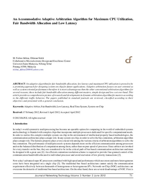 Pdf An Accommodative Adaptive Arbitration Algorithm For Maximum Cpu Utilization Fair