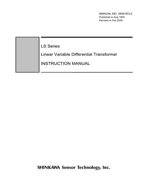 Ls Series Linear Variable Differential Transformer
