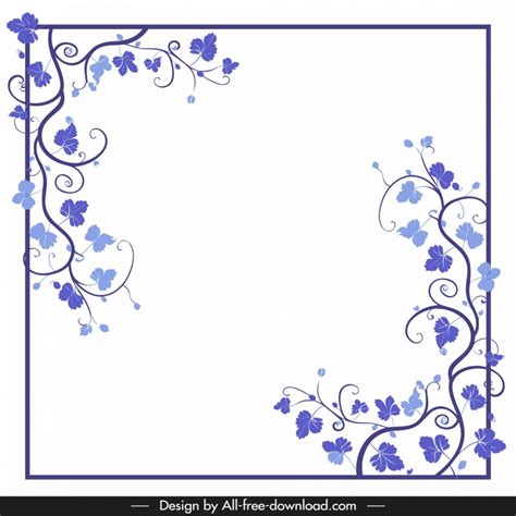 Cute Frame Template Symmetric Leaves Curves Vectors Images Graphic Art Designs In Editable Ai