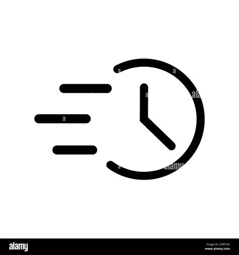 Fast Time Icon In Black Quick Time Concept Clock Symbol In Flat Style
