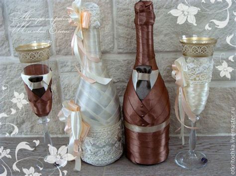 декор свадебных бутылок (цвет любой) в интернет-магазине на Ярмарке ...