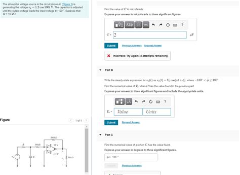Solved The Sinusoidal Voltage Source In The Circuit Shown In Chegg