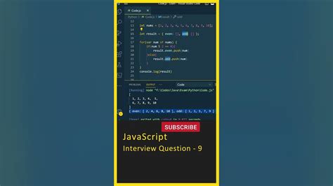 Javascript Tutorial For Beginners Even Odd Numbers In Array Javascript Interview Questions