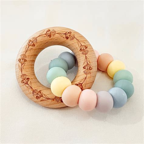 Teething Ring Pastel Rainbow Bambino And Hide