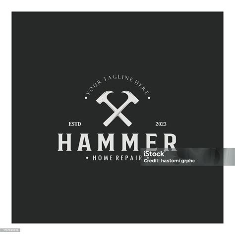 레트로 빈티지 크로스 망치와 네일 로고 홈 수리 서비스 목공 배지 빌더 목공 건설 벡터 건설 산업에 대한 스톡 벡터 아트 및 기타 이미지 Istock