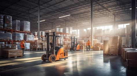 Factory Light Industrial Background Premium Ai Generated Image