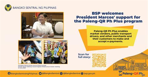 PIA - BSP welcomes PBBM’s support for Paleng-QR PH Plus program