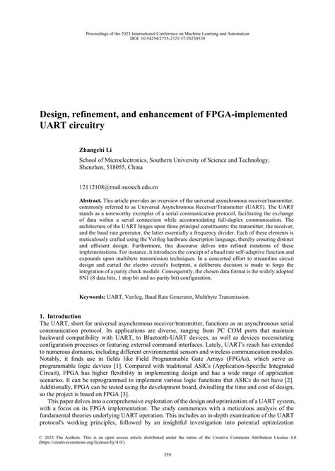 pdf design refinement and enhancement of fpga implemented uart