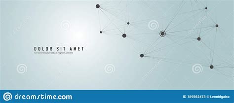 Vector Molecular Connection Pattern With Dots And Lines In Black Stock