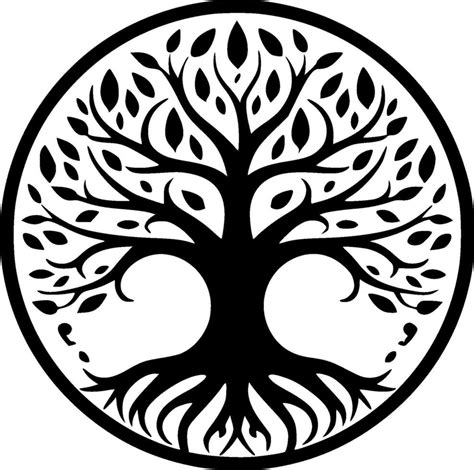 Tree Of Life Black And White Isolated Icon Vector Illustration Vector Art At Vecteezy