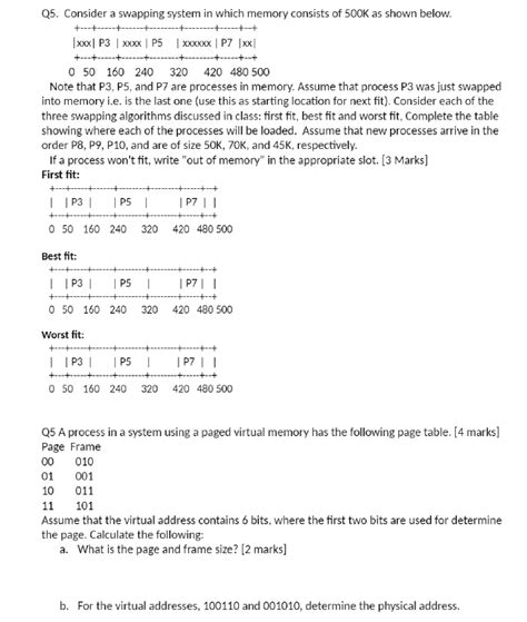 solved q5 consider a swapping system in which