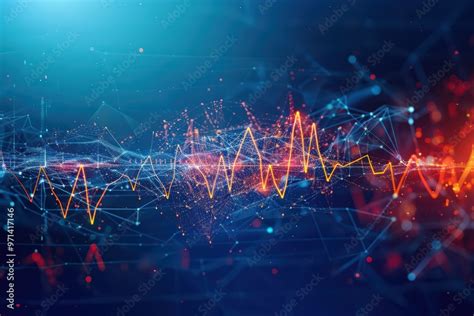 Dynamic Visualization Of Sound Waveform With Vibrant Colors And Digital