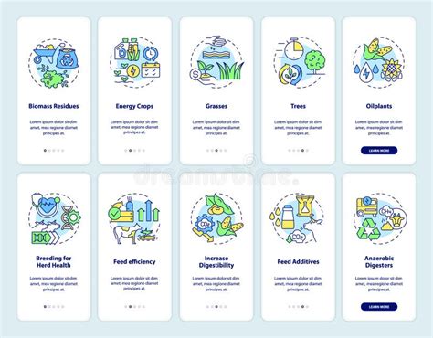 Modern Agriculture Onboarding Mobile App Screen Set Stock Vector Illustration Of Smart Icon