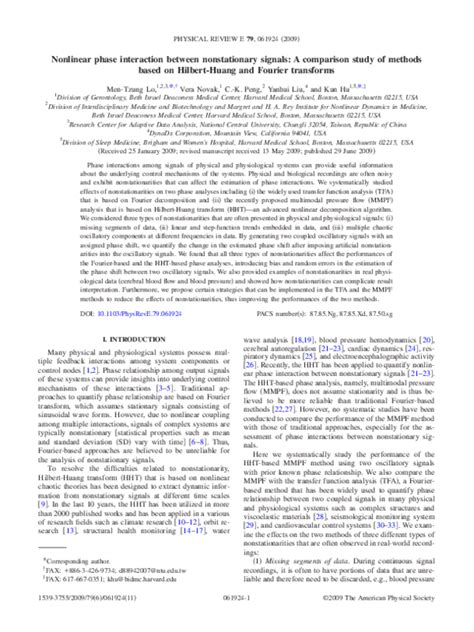 Pdf Nonstationary Signal Phase Interactions Tfa Vs Mmpf Analysis