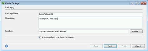 Creating A Package Using K2 Package And Deployment
