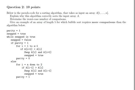 Solved Question Points Below Is The Pseudo Code For A Chegg