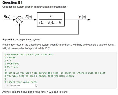 Solved Question B Consider The System Given In Transfer Chegg
