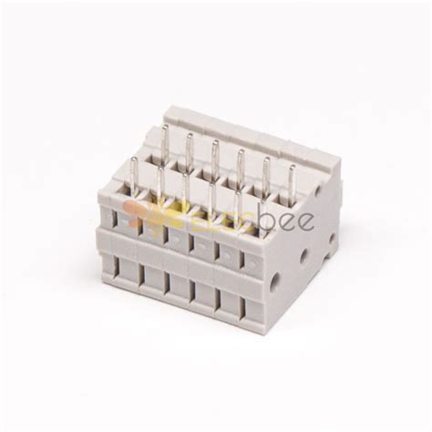 Elecbee Connector Terminal Block Grey PCB Spring Terminal Blocks Pin Angled Connector