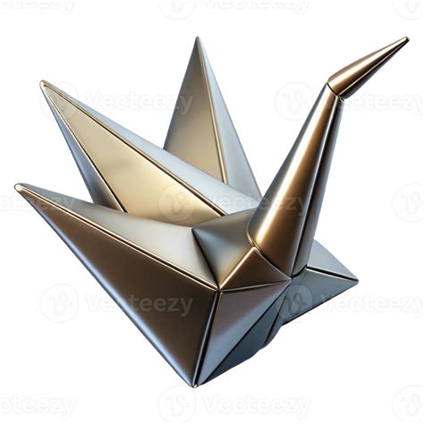 Exquisite Renaissance Concept Art Style Isolated Cutout Of A Single Intricate Origami Crane