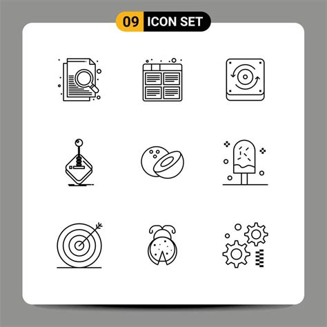 Set Of 9 Modern Ui Icons Symbols Signs For Food Stick Computing