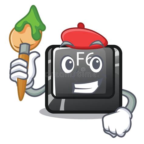 Artist Longest F6 Button On Cartoon Computer Stock Vector Illustration Of Character Internet