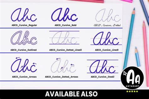 Abcd Cursive Lined Font Font Canyon