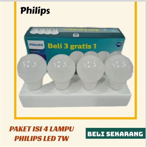 Jual Paket Isi 4 Lampu Philips Led 7w Bundling Multipack Shopee Indonesia