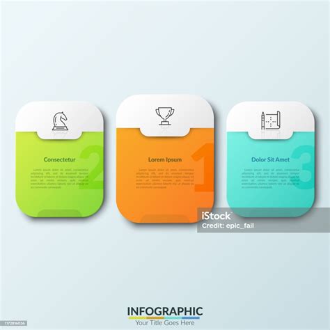 숫자 얇은 선 그림 및 텍스트 상자가있는 세 개의 별도의 흰색 둥근 사각형 대회 당첨자 3곳의 컨셉 인포그래픽에 대한 스톡 벡터 아트 및 기타 이미지 Istock